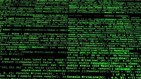 Large Program Text On Black Background Animation Real Program Text With Many Encodings And