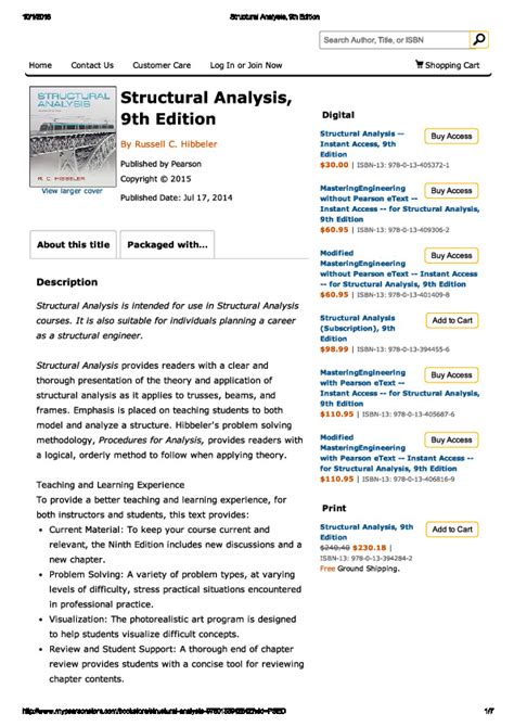 structural analysis 9th edition pdfcoffee