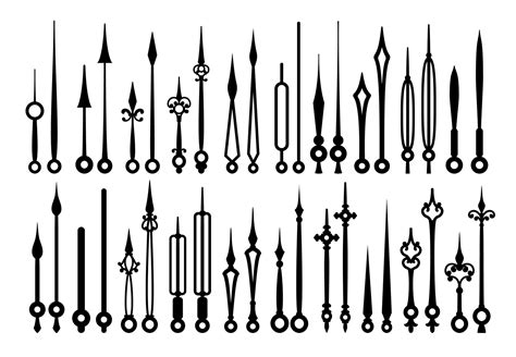 Vintage Clock Hands Watch Arrows Or Time Pointers 36167553 Vector Art