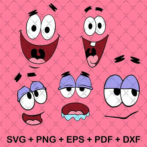 Spongebob Faces Svg Spongebob Faces Cricut Squarepants Svg Spongebob Faces Clipart Patrick