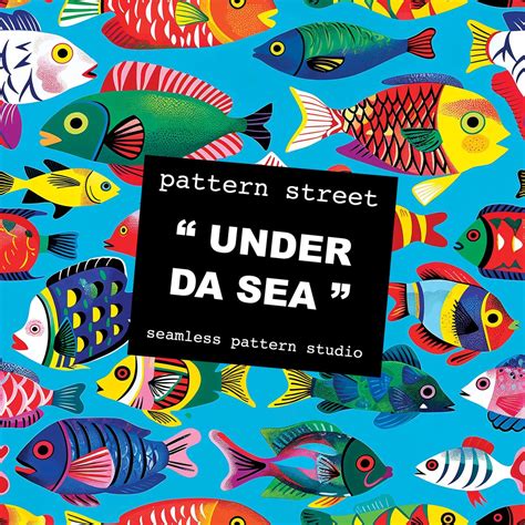 Under Da Sea Seamless Repeating Pattern Fun Pop Tropical Fish Its Perfect For Fabric And