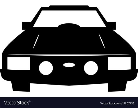 Silhouette Car Front View Royalty Free Vector Image