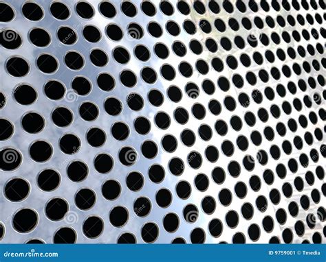 Silver Mesh Grid With Circular Holes Stock Image Image Of Chrome