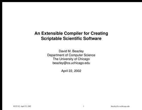 an extensible compiler for creating scriptable scientific software