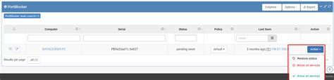 schedule device actions datalocker support