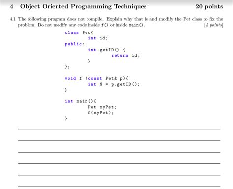 Solved Object Oriented Programming Techniques Points Chegg