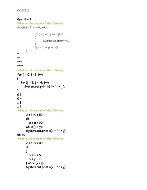 Lab5 Java Programming Assignment Output Analysis And Solutions Studocu