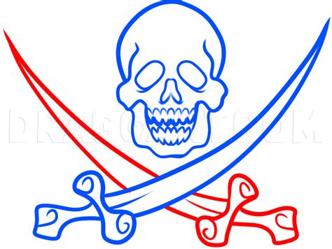 How To Draw A Pirate Flag Drawing Step By Step By Dawn DragoArt