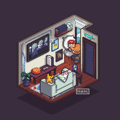 Cozy Gaming Room Nanibanany Aseprite 2022 Rpixel