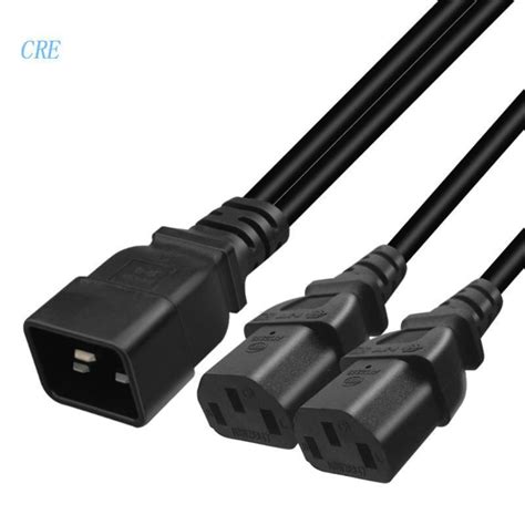 Cre Iec C20 To 2x C13 Splitter Power Cord 250v 20a Heavy Duty Extension Power Cable Replace For