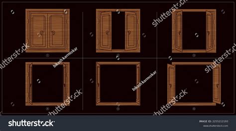 Window Open Animation Vectorvector Cartoon Set Stock Vector Royalty Free 2255212193 Shutterstock