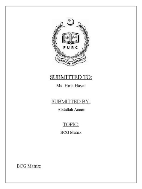 Bcg Matrix Assignment 1 Pdf Economics Market Economics