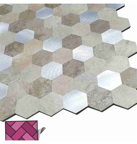 블라젯 두꺼운 월타일스티커 메탈 대리석 혼합벌집 타일스티커 스티커타일 타일시트 타일시트지 데코스티커 티몬