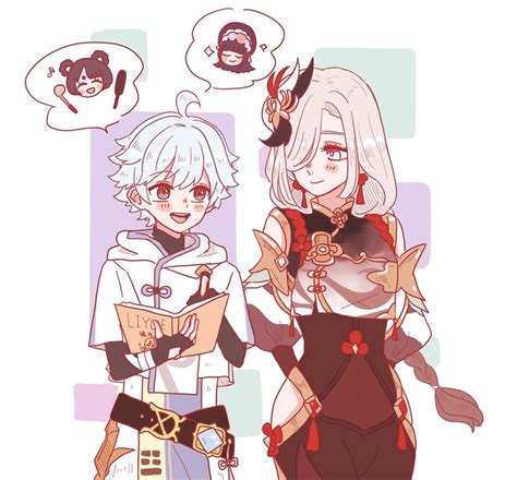 Shenhe Chongyun Xiangling And Yun Jin Genshin Impact Drawn By Cocotsuko Danbooru