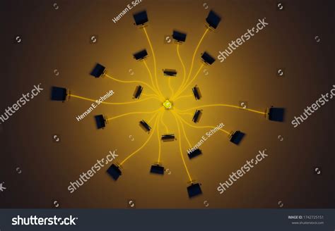 Cloud Computing Network Infrastructure Computer Workstations Stock Illustration 1742725151