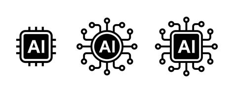 Artificial Intelligence Ai Processor Chip Iconai Processor Circuit Set