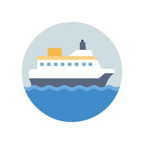 Modern Ferry Boat Illustration Isolated Circle Design 60739905 Vector