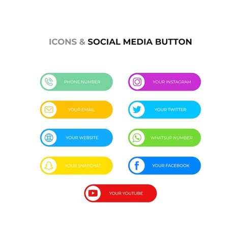 Premium Vector | Free vector social media button icons set