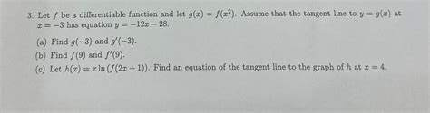 Solved Let F ﻿be A Differentiable Function And Let