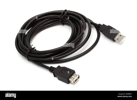 Usb Cable Close Up On White Background Stock Photo Alamy