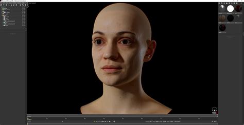 female 3d model retopologised head scan 033