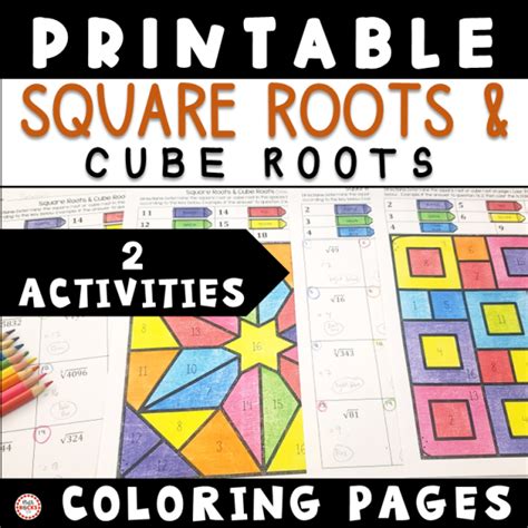 Square Roots And Cube Roots Worksheet Color By Number Activity 9th