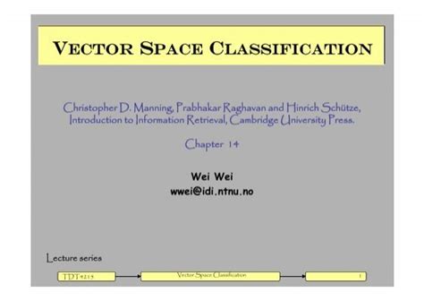 Vector Space Classification Vector Space