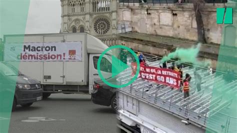 Emmanuel Macron à Notre Dame De Paris La Cgt Linterpelle En Bateau Mouche