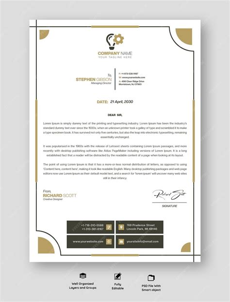 현대 비즈니스 및 기업 편지지 템플릿 무료 Psd 파일 현대 비즈니스 및 기업 편지지 템플릿 무료 Psd 파일