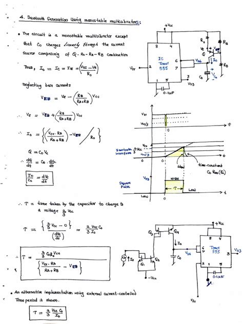 Saw Tooth Waveform Generation Using Monostable Multivibrators Using 555