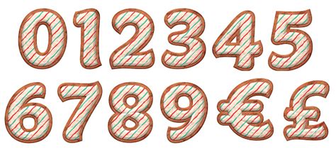 쿠키로 만든 숫자 집합 3d 알파벳 화이트 백그라운드에서 3d 렌더링 숫자에 대한 스톡 사진 및 기타 이미지 숫자 사탕 쿠키 Istock