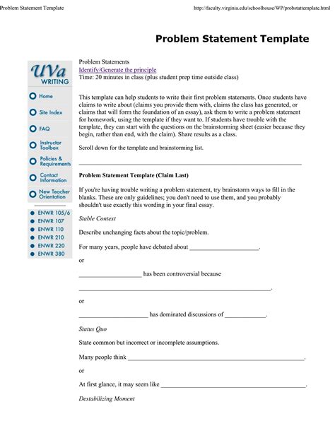 Problem Statement Template Spark Premium Template Template Spark