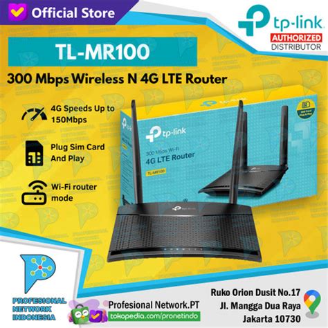 Promo TP LINK TL MR100 300 Mbps Wireless N 4G LTE Router Cicil 0 3x Jakarta Pusat