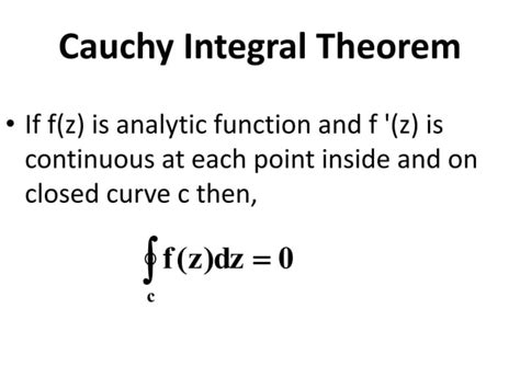 Cauchy Integral Theorem Formula Complex Variable Numerical Method PPTX