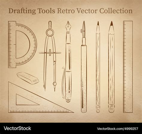 drafting tools royalty free vector image vectorstock