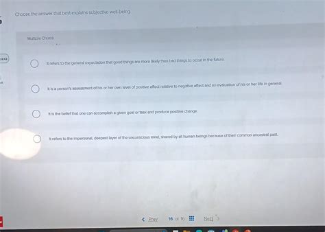 Solved Choose the answer that best explains subjective | Chegg.com