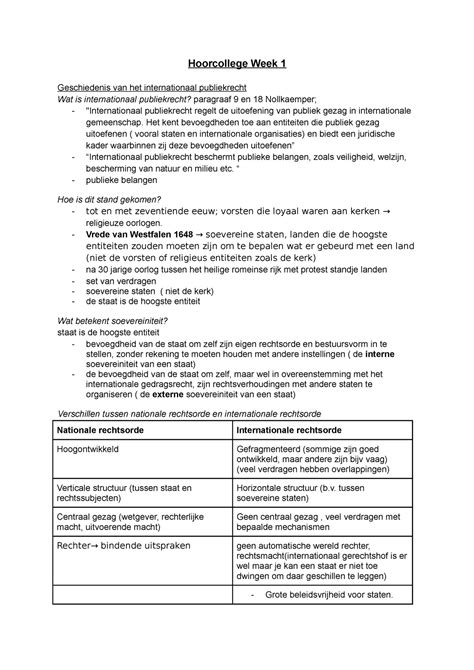 Iipr Hc 1 College Aantekeningen 1 Hoorcollege Week 1 Geschiedenis Van Het Internationaal