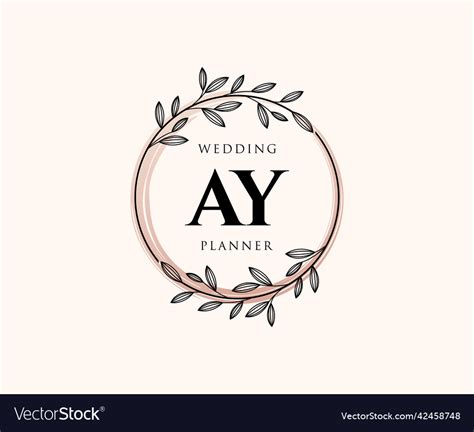 Ay Initials Letter Wedding Monogram Logos Vector Image