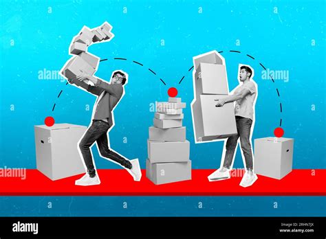 3d Magazine Collage Image Of Funky Businessmen Working Together Eshop
