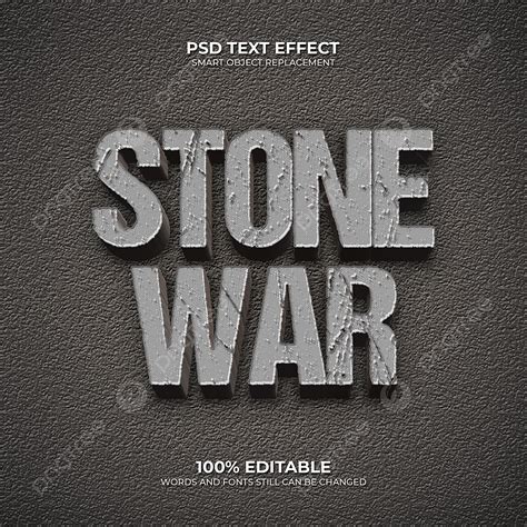 Text Effect With Stone 3d Style Font Effect Psd For Free Download
