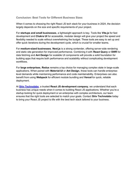 Essential React Js Tech Stack For 2024 A Comprehensive Guide Pdf