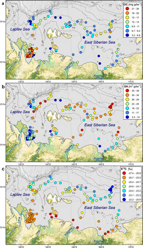 Surface Sediment Organic Carbon Concentrations A Mineral Surface