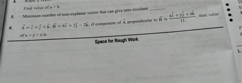 Find Value Of A B Minimum Number Of Non Coplanar Vector That Can Give