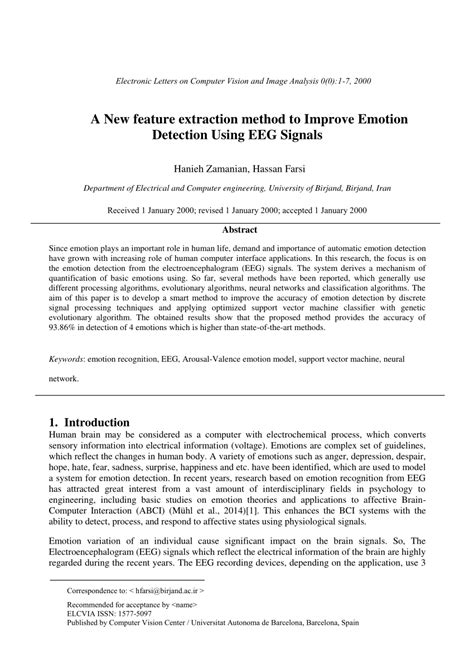 Pdf A New Feature Extraction Method To Improve Emotion Detection