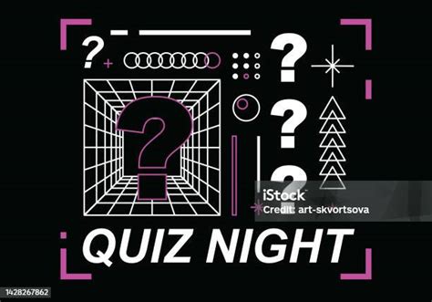 퀴즈 밤 발표 포스터 디자인 웹 배너 배경 벡터 일러스트 레이 션 펍 퀴즈 펍이 나 바 나이트 클럽에서 개최 현대 출판 팀