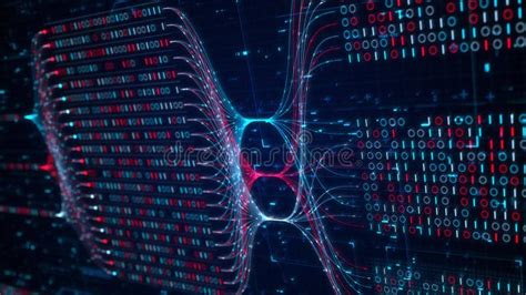 Neural Network Big Data Flow Visualization Binary Matrix Code Of Zeros