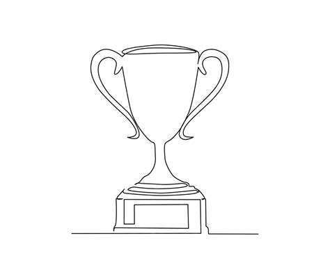 Premium Vector Continuous One Line Drawing Of Trophy Cup Award Winner