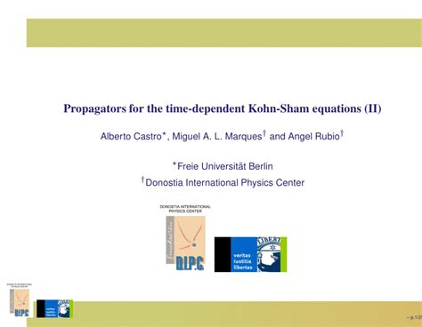 Pdf Propagators For The Time Dependent Kohn Sham Equations