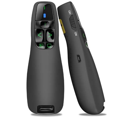 Rechargeable Wireless Presentation Remote Control With Green Light Pointer 2 4Ghz USB Presenter