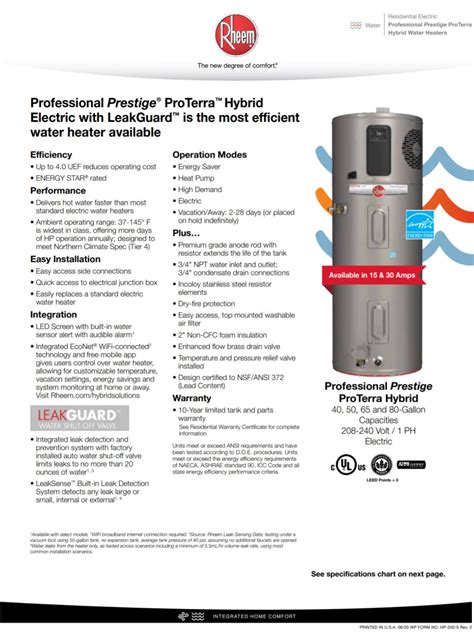 Rheem® Proterra™ Hybrid Electric Water Heaters Hot Water Now
